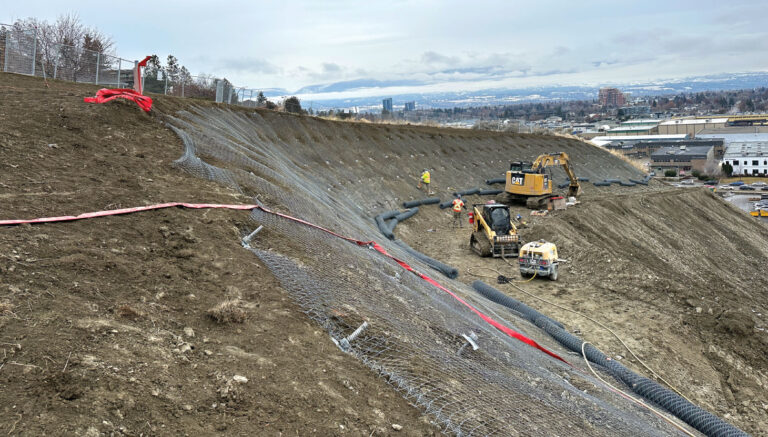 Slope Stabilization of Historic Knox Mountain Landslide | Piling Canada
